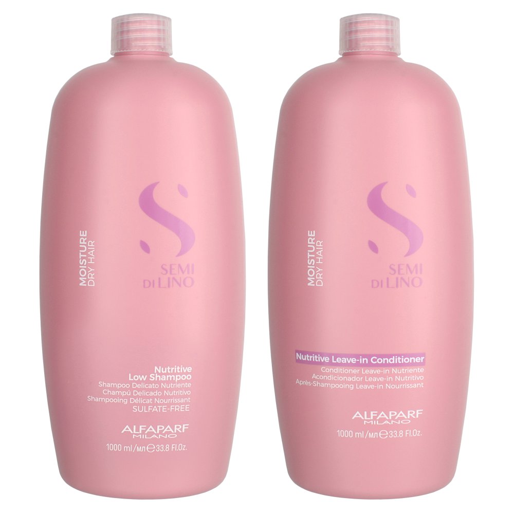 Alfaparf Semi di Lino Moisture Nutritive Shampoo & Leave-in Conditioner ...