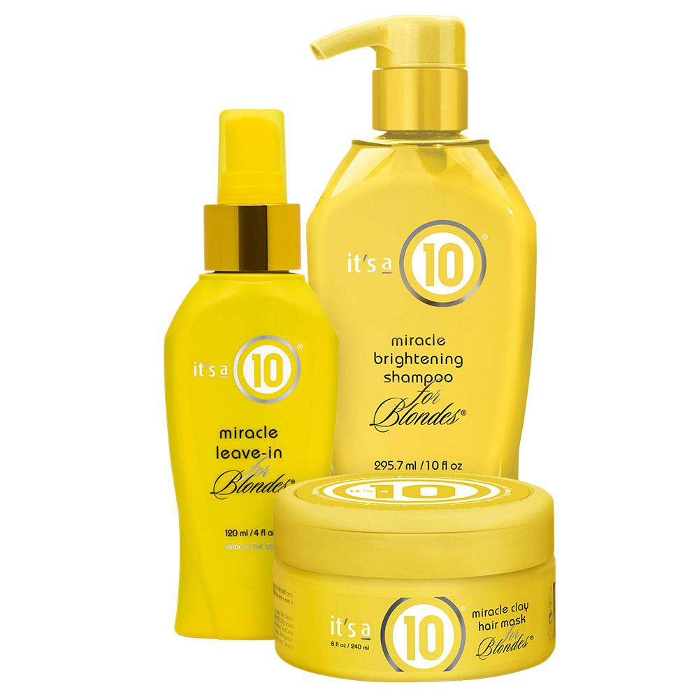 It's A 10 Miracle Brightening Shampoo, Mask & Leave-In for Blondes Trio ...